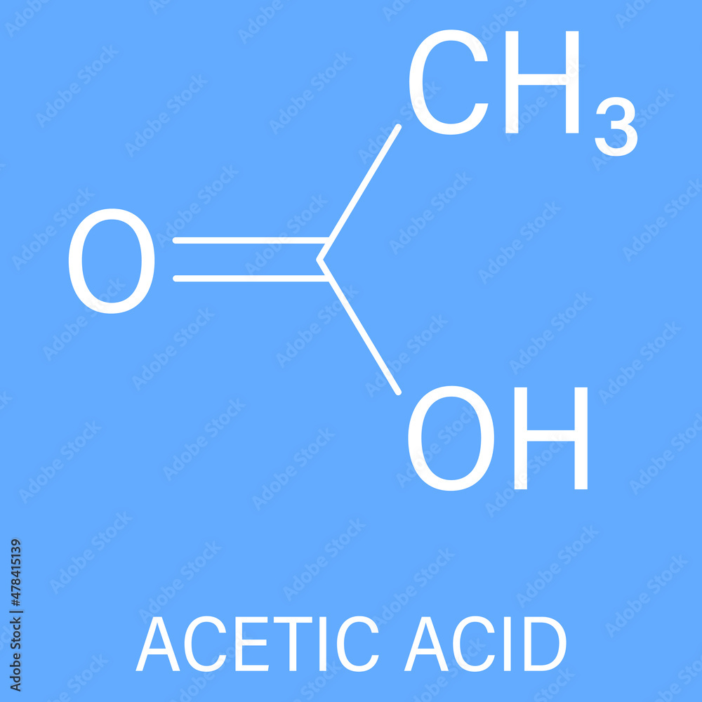 Acetic acid molecule. Vinegar is an aqueous solution of acetic acid ...