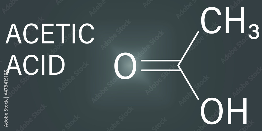 Acetic acid molecule. Vinegar is an aqueous solution of acetic acid ...