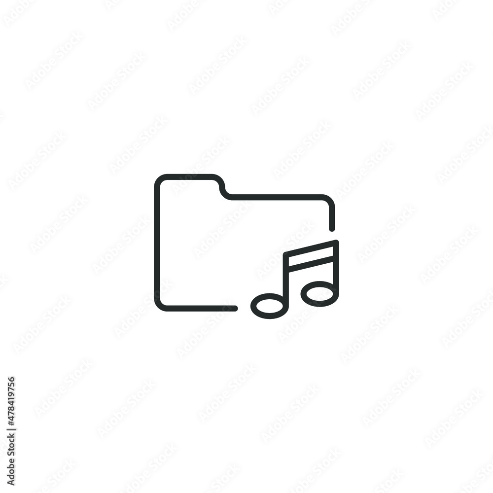 simple vector icon music library editable. isolated on white background ...