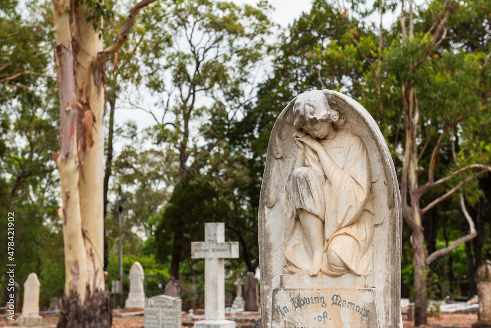 'In Loving Memory' monumental headstone at Hemmant Cemetery Stock Photo ...