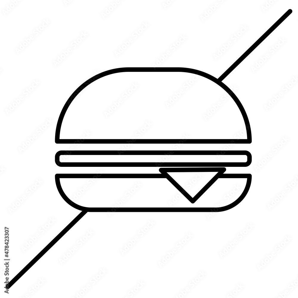 Cheeseburger icon. Food sign. Outline symbol. Logo template. Flat ...