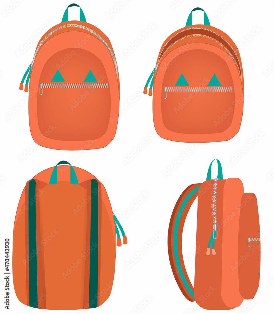 School bag clip art.Set of children's bag Stock Vector | Adobe Stock