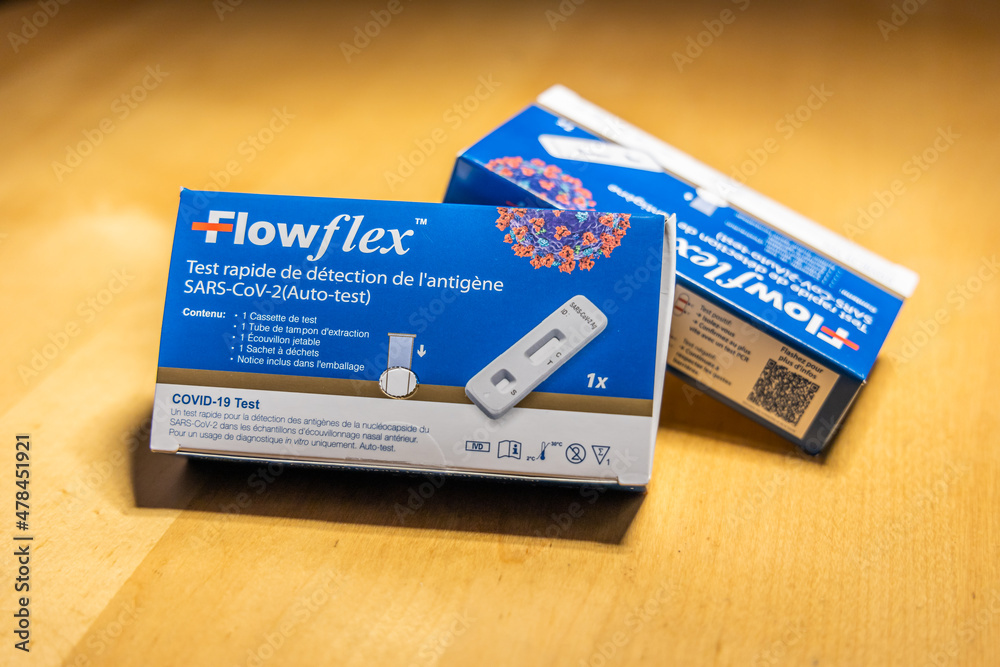 Flowflex autotest self diagnosis test box to detect Covid-19, French ...