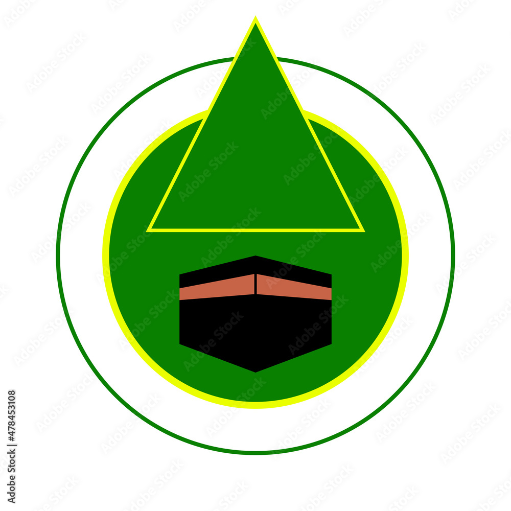 qibla muslim prayer direction badge used in various rooms or buildings ...