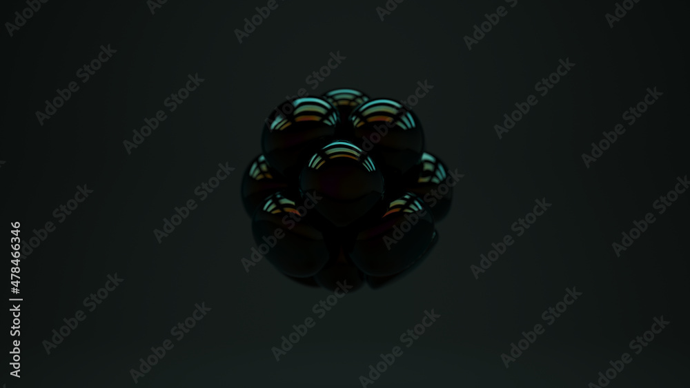 Black Alien Organic Dark Matter Mystical Shiny Spheres Reflection ...