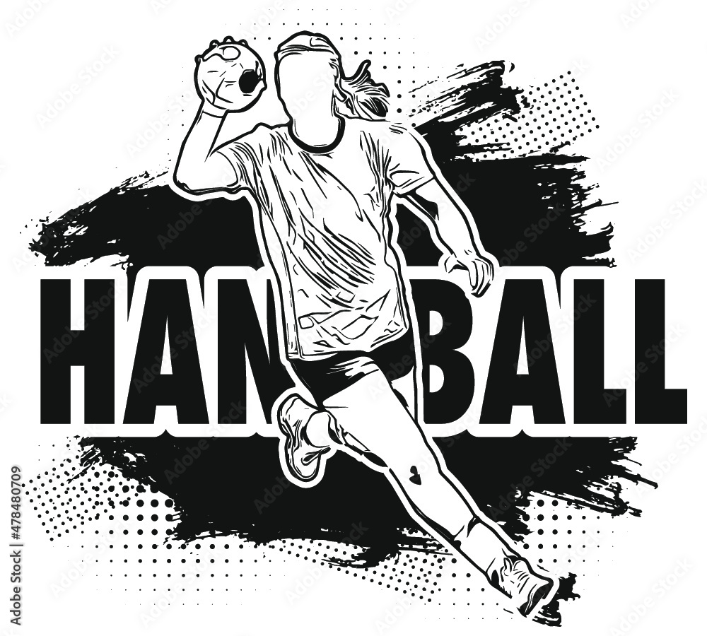 Dessin Joueuse de handball, handballeuse Stock Vector | Adobe Stock