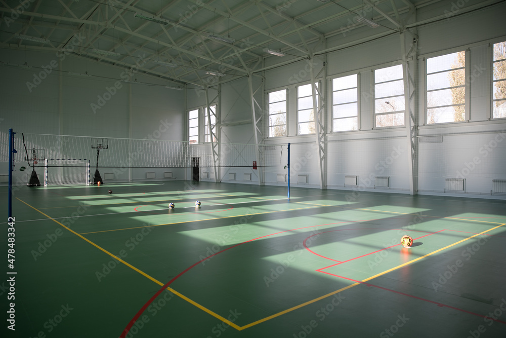 Year-round sports hall with large windows Stock Photo | Adobe Stock