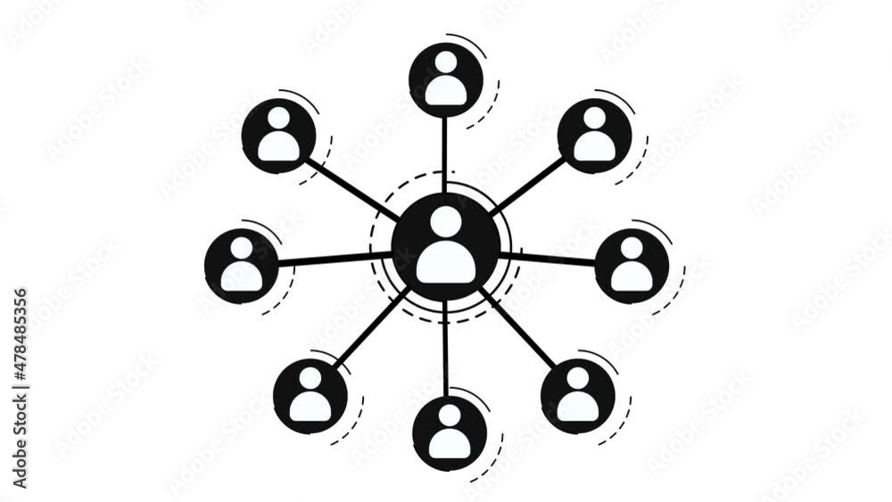 People Network and Social Icon Animation. Connect Users on White ...