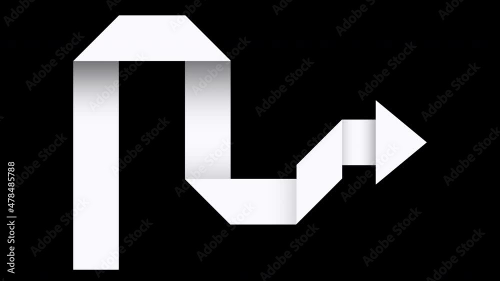 Animated flat Arrows symbols on black background. White arrow 4k ...