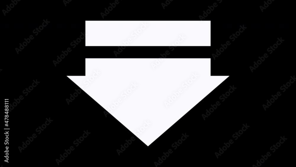 Animated flat Arrows symbols on black background. White arrow 4k ...
