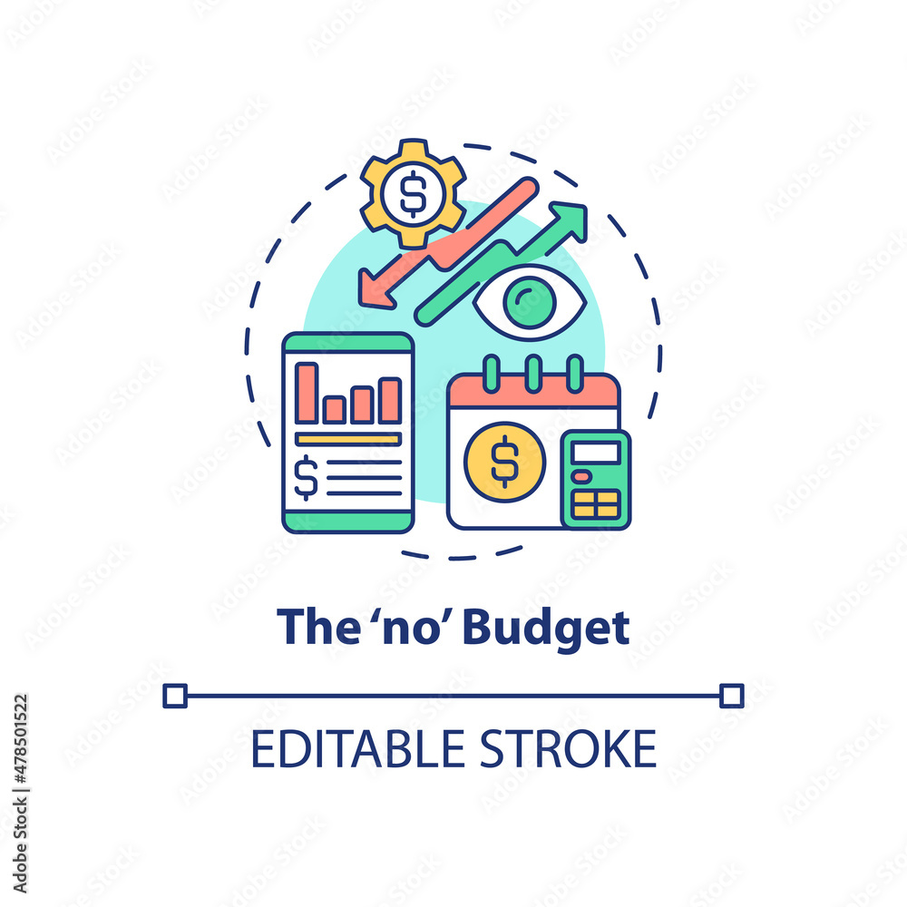 No budget concept icon. Corporate financial planning approach abstract ...