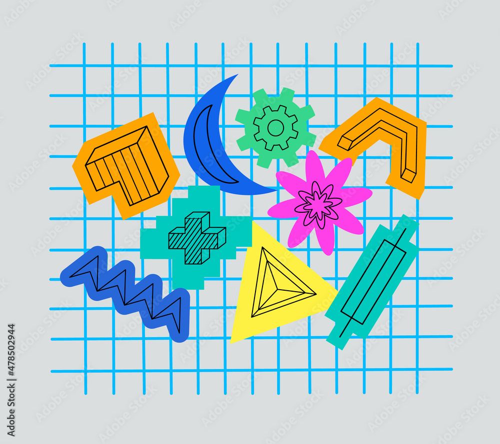 simple abstract geometric shapes or figures in modern contemporary ...