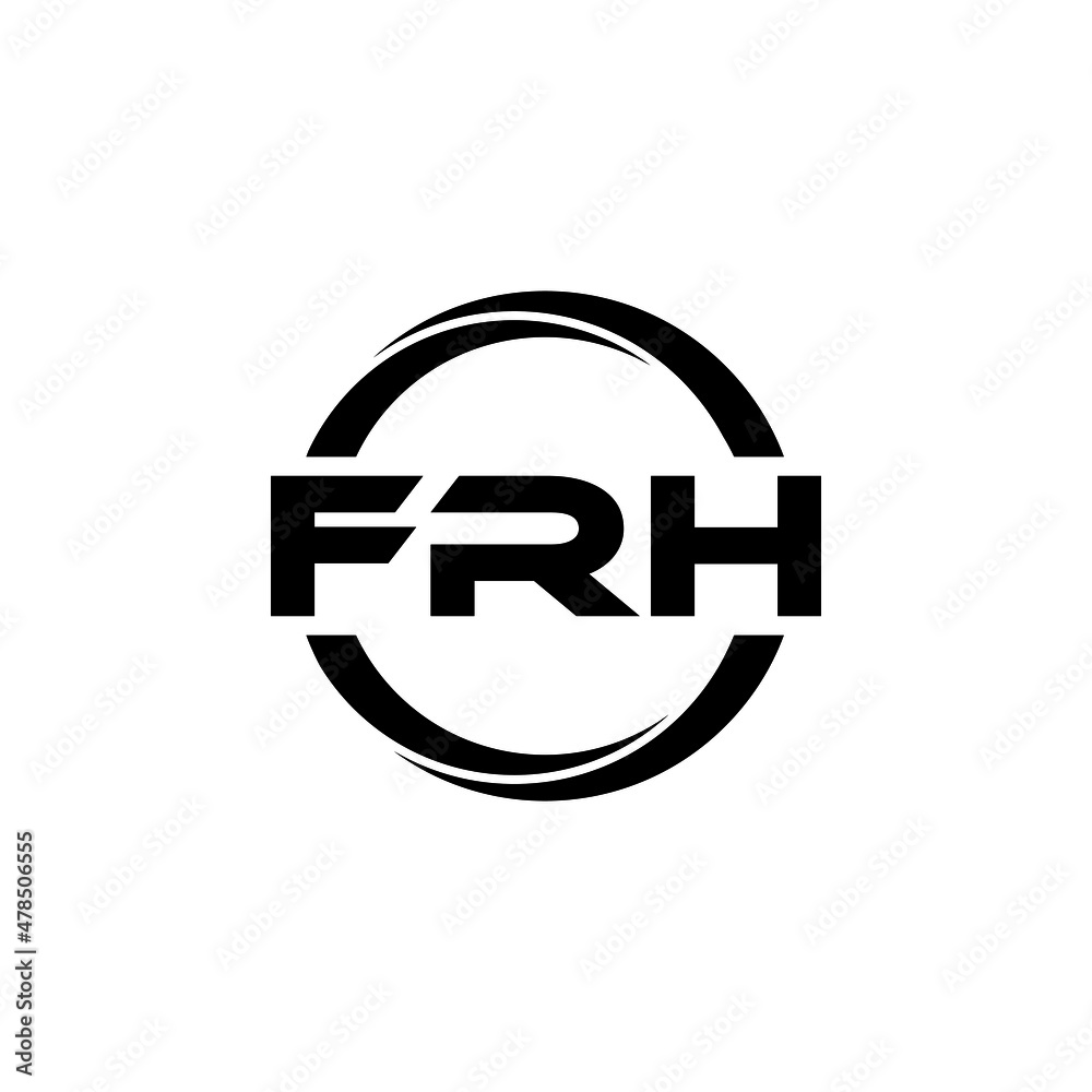 FRH letter logo design with white background in illustrator, vector ...