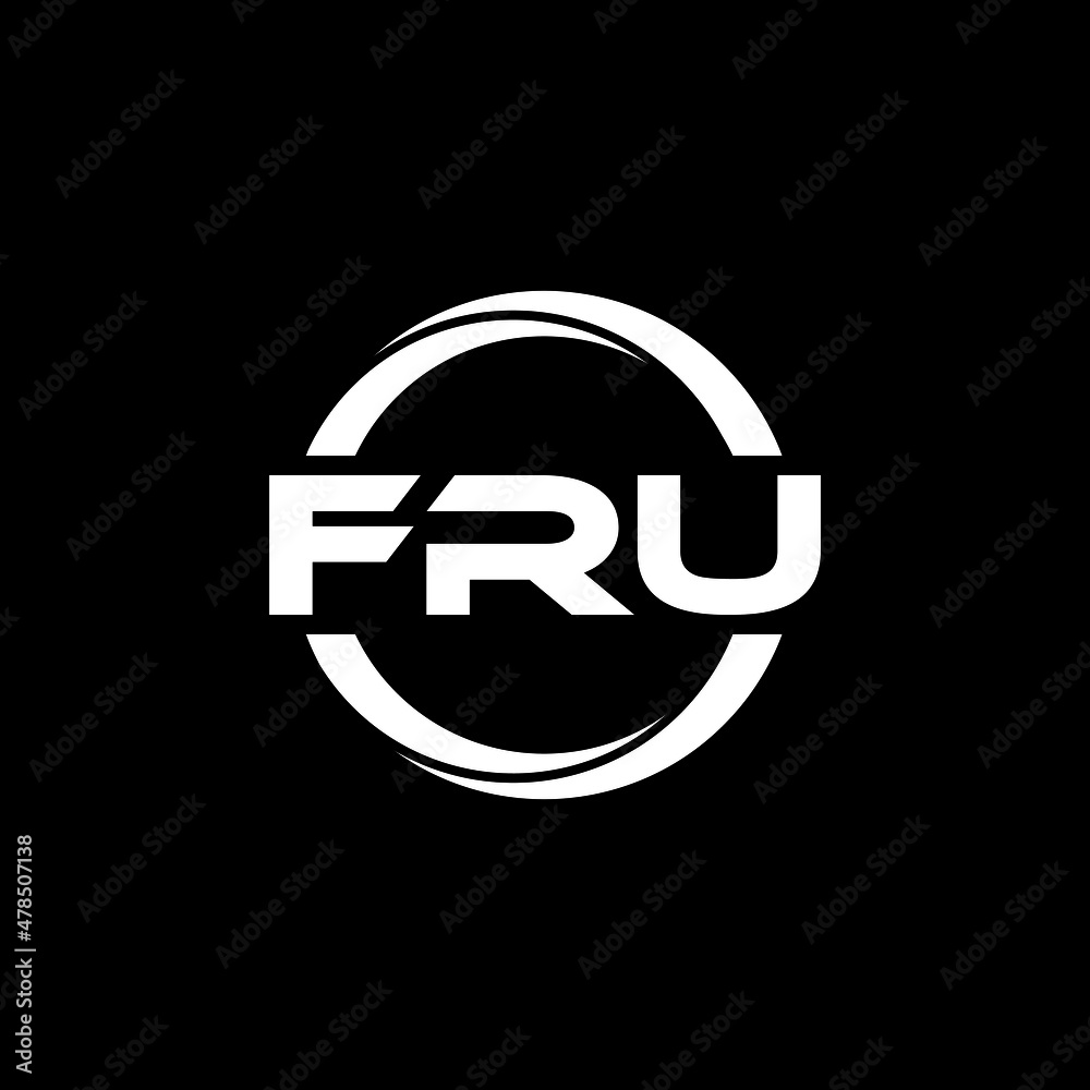 FRU letter logo design with black background in illustrator, vector ...