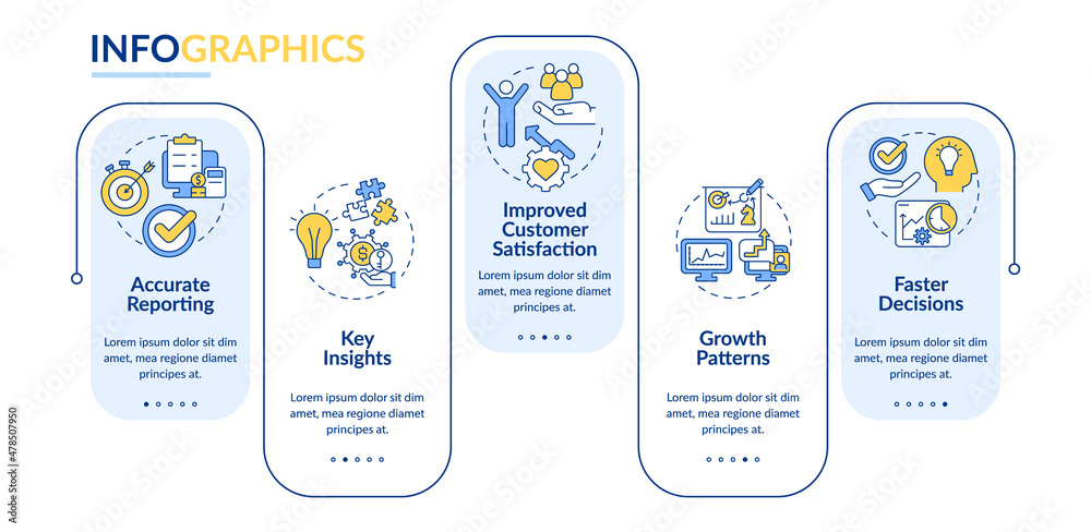 Business tools benefits rectangle infographic template. Growth patterns ...