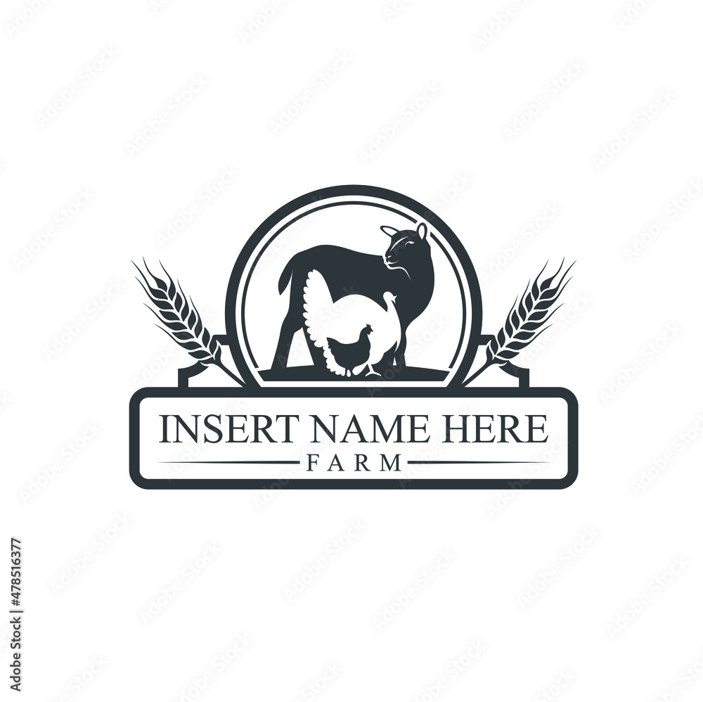 farm signage template, vector art. Stock Vector | Adobe Stock