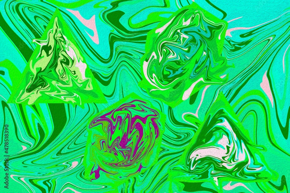 FORMAS VERDE GEOMÉTRICAS ESCONDER MOVIMENTOS CORES PINTURA DIGITAL ...