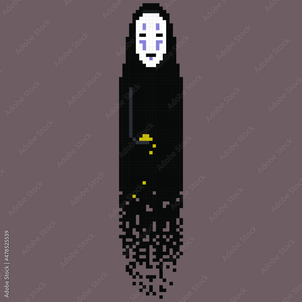 No Face Spirited Away Studio Ghibli X Supreme. Pixel art design Stock ...