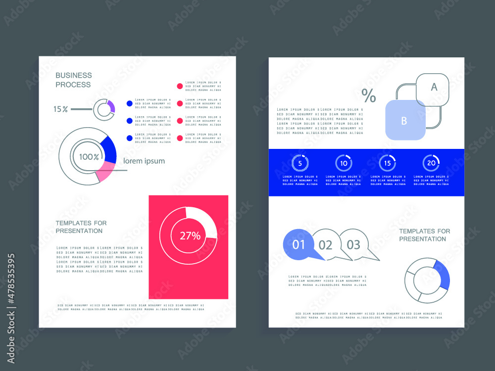 Brochure for business reports, cover layout and infographics Stock ...