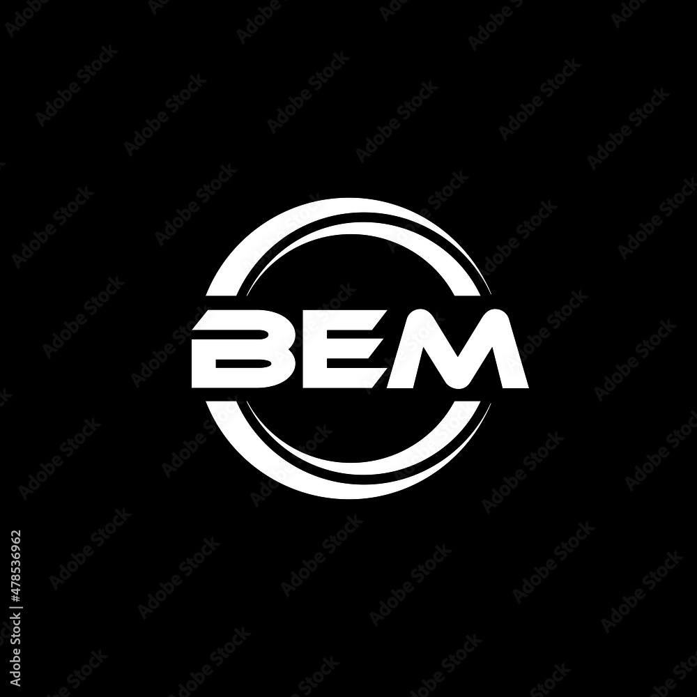 BEM letter logo design with black background in illustrator, vector ...