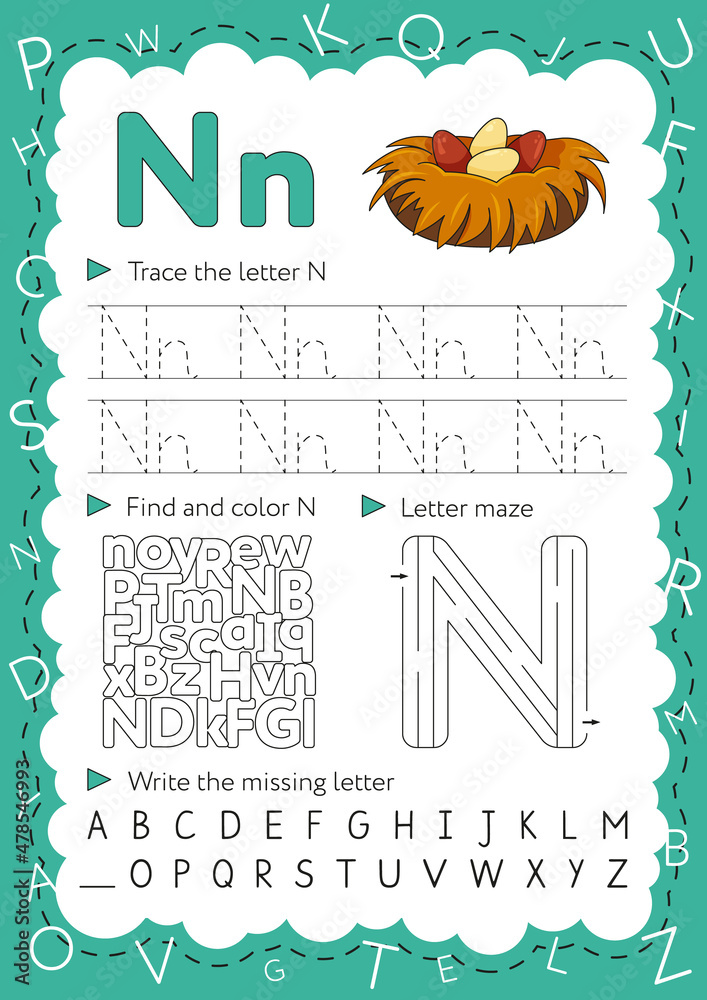 Handwriting workbook for children. Worksheets for learning letters ...