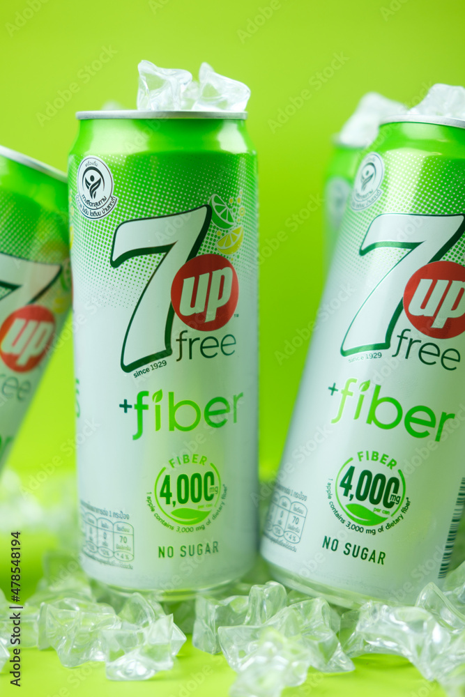 Samut Prakan, Thailand - January 5, 2022 : Aluminium can of 7UP Free ...