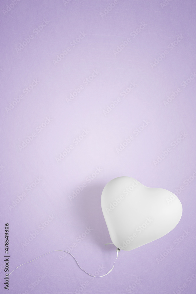 White heart shape party balloon with copy space Stock Photo | Adobe Stock