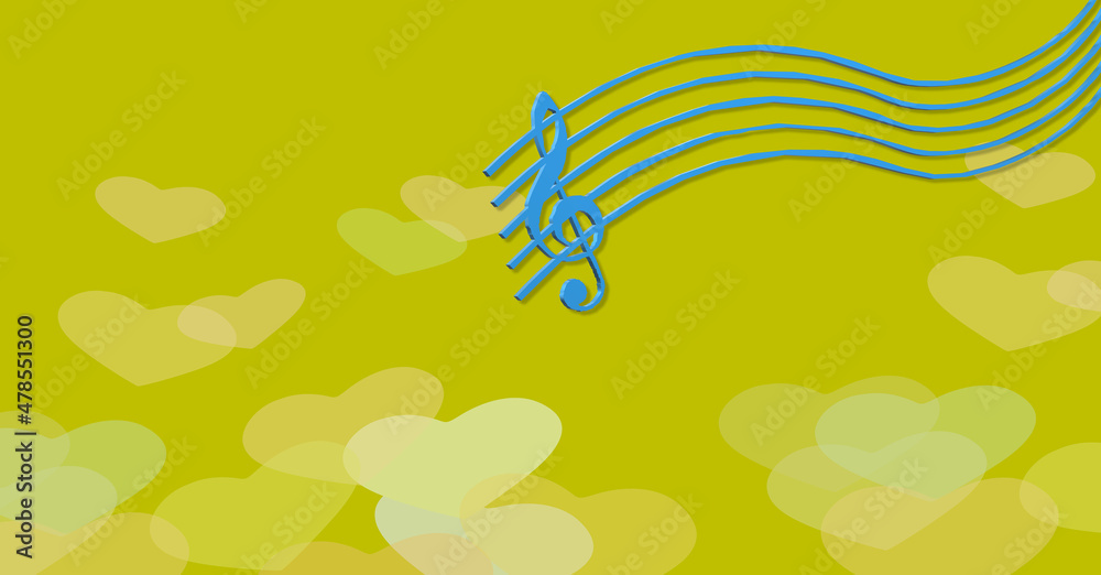 Illustration of G-clef. MUSICAL SYMBOL. The five lines of writing on ...