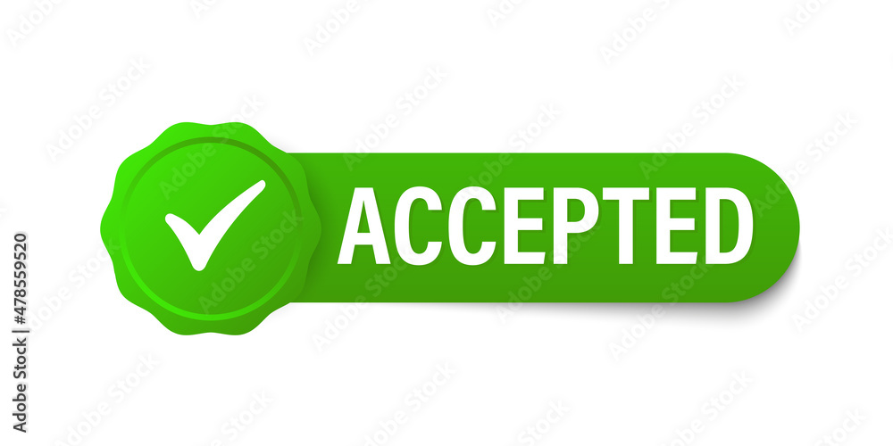 Accepted vector stamp. Flat vector illustration Stock Vector | Adobe Stock