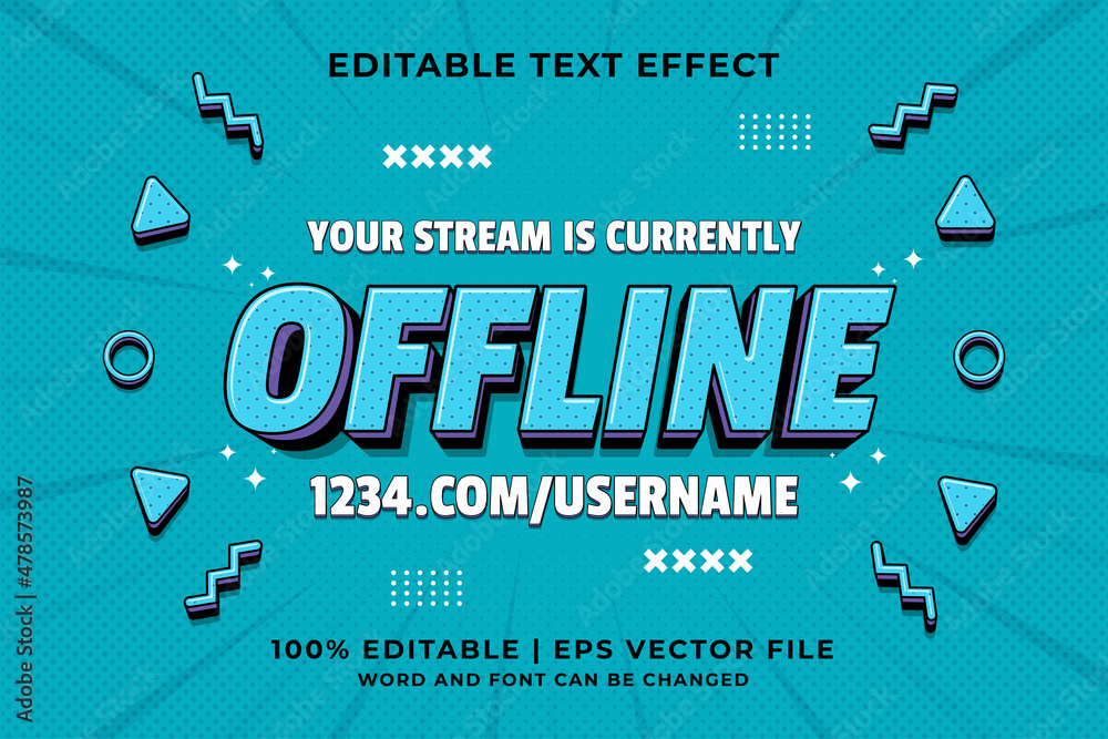 Editable text effect - Offline Cartoon template style premium vector ...