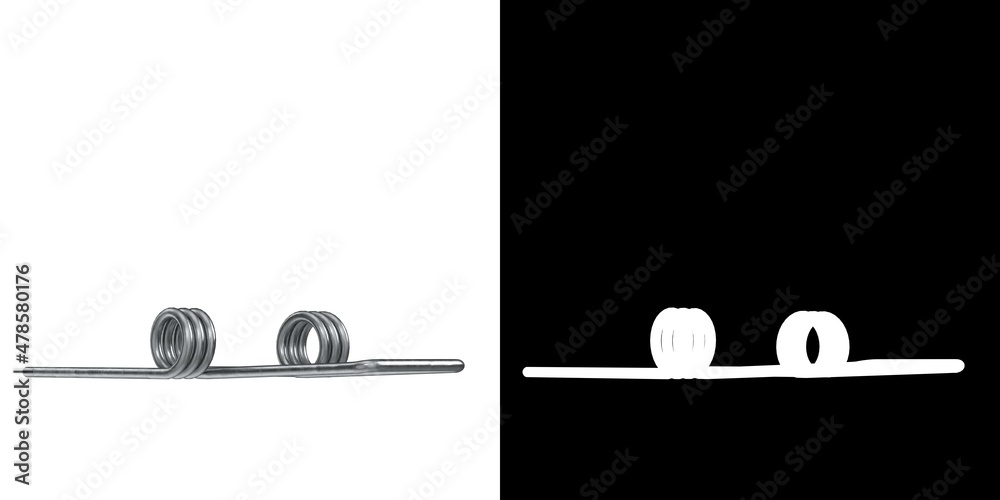 3D rendering illustration of a double torsion spring Stock Illustration ...