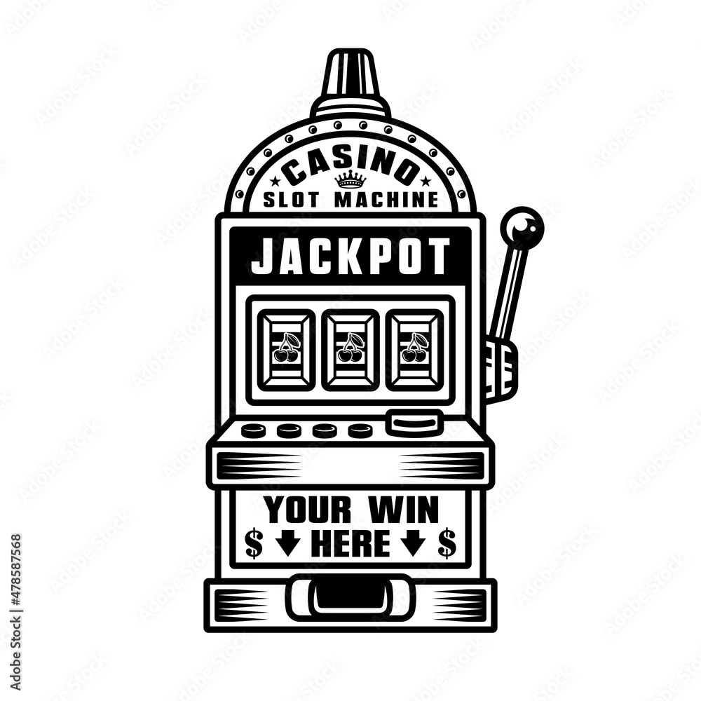 Slot Machine Vector Black And White