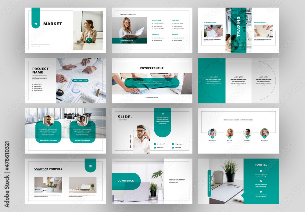 Teal Presentation Layouts for Corporate Purposes Stock Template | Adobe ...