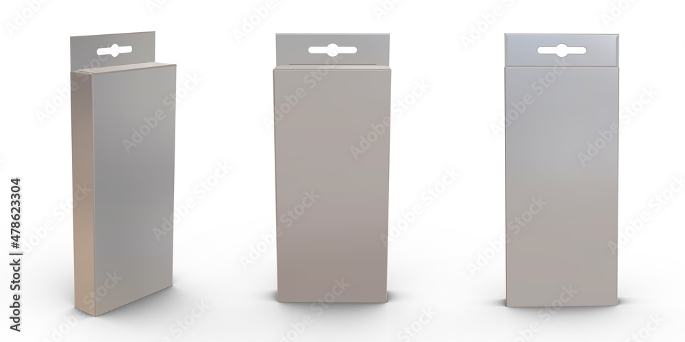 3D rendering - High resolution image set of box with hanger lid ...