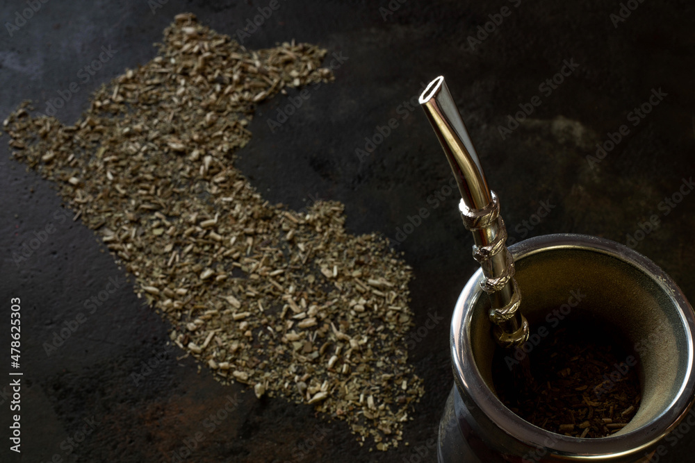 yerba mate in palo santo matero with shape of Peru made by yerba mate ...