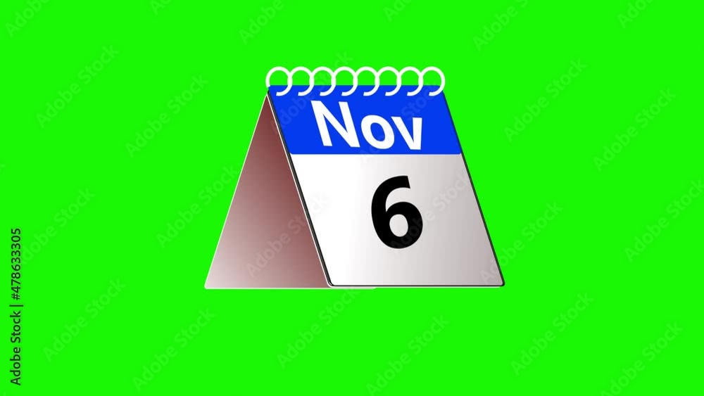 Vidéo Stock Blue and white Calendar date page animation flipping from ...