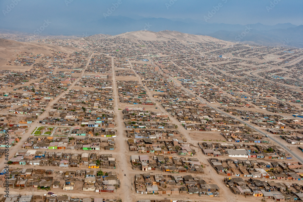 Sprawling Slums of Capital City Lima Peru Stock Photo | Adobe Stock