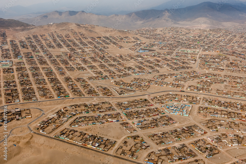 Sprawling Slums of Capital City Lima Peru Stock Photo | Adobe Stock