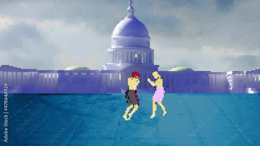 pixel art fighting arcade game background Stock 비디오 | Adobe Stock