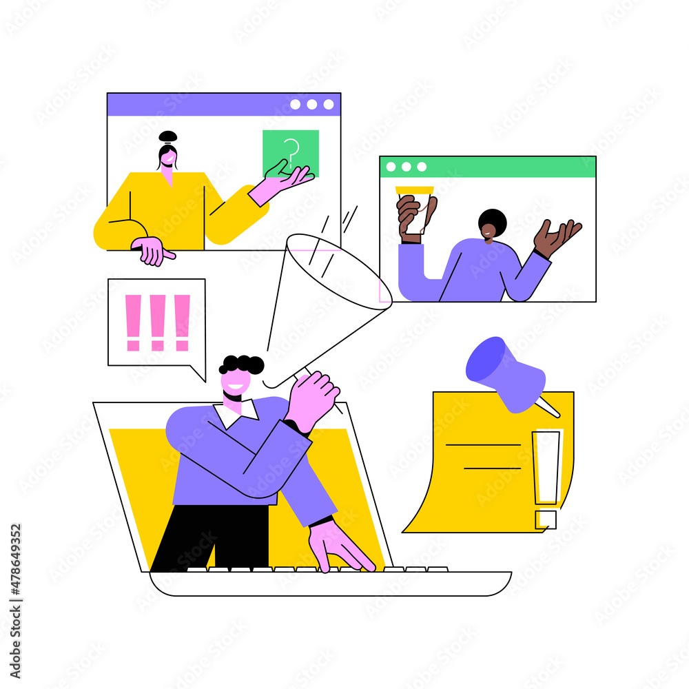 Attention abstract concept vector illustration. Requiring and ...