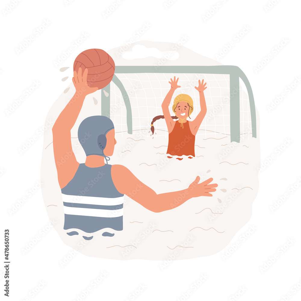 Water polo isolated cartoon vector illustration. Family playing water ...