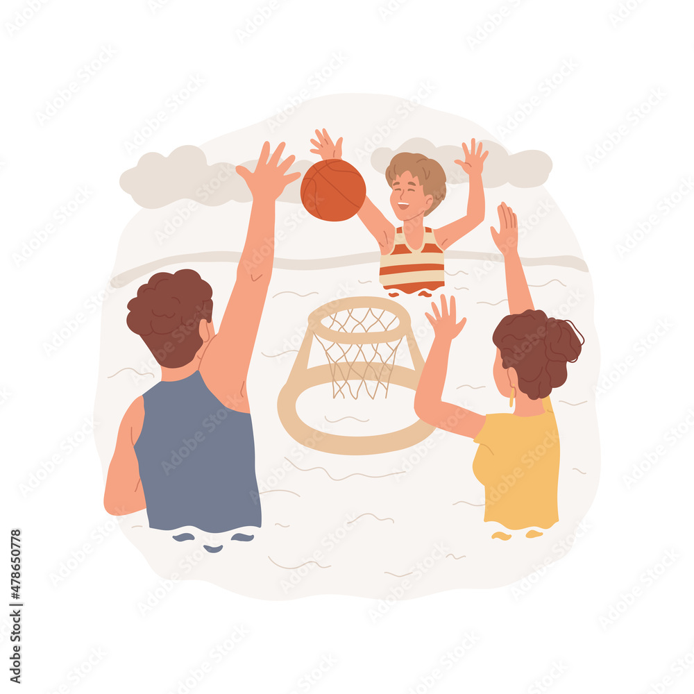 Water basketball isolated cartoon vector illustration. Poolside ...