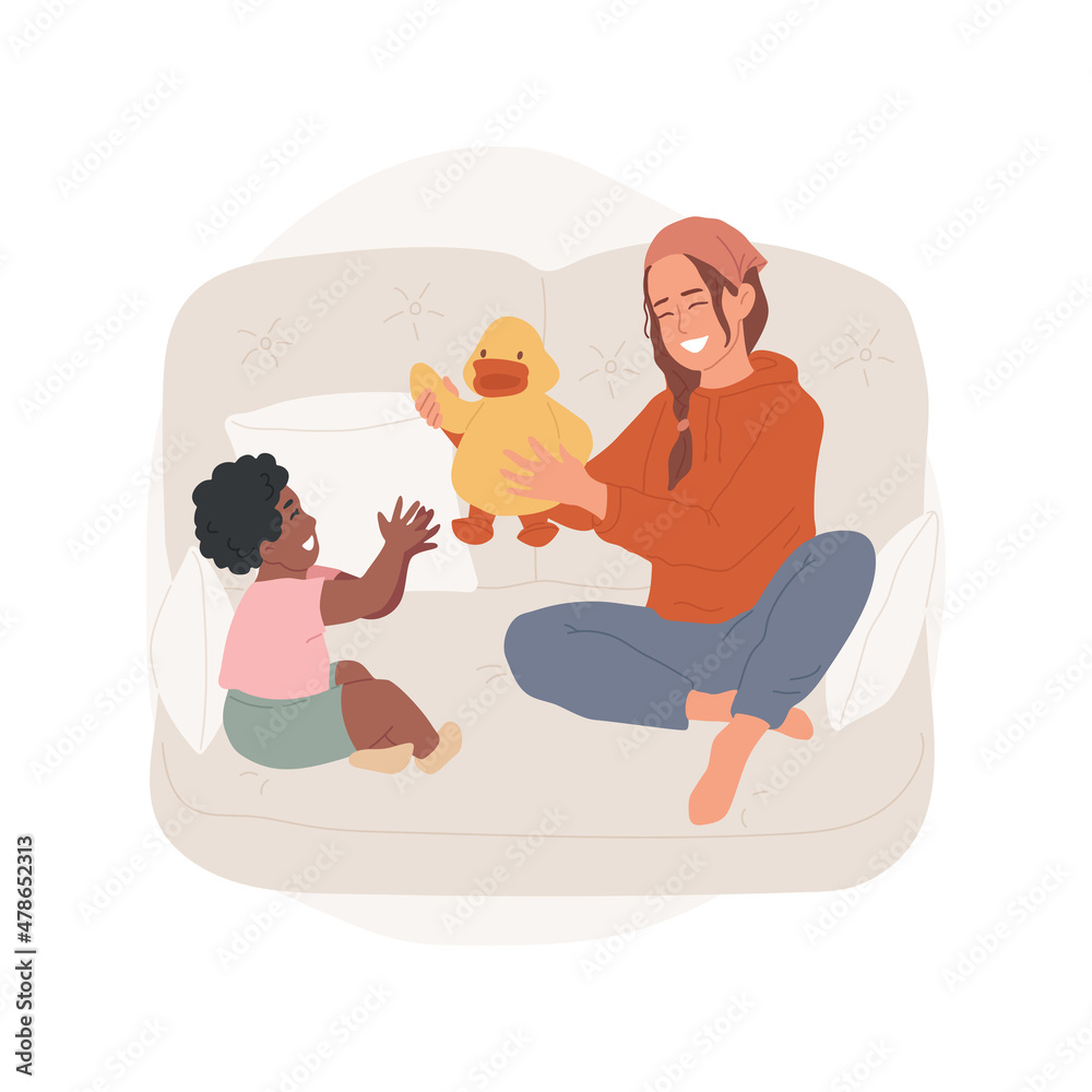 Babysitting isolated cartoon vector illustration. Teenager first job ...