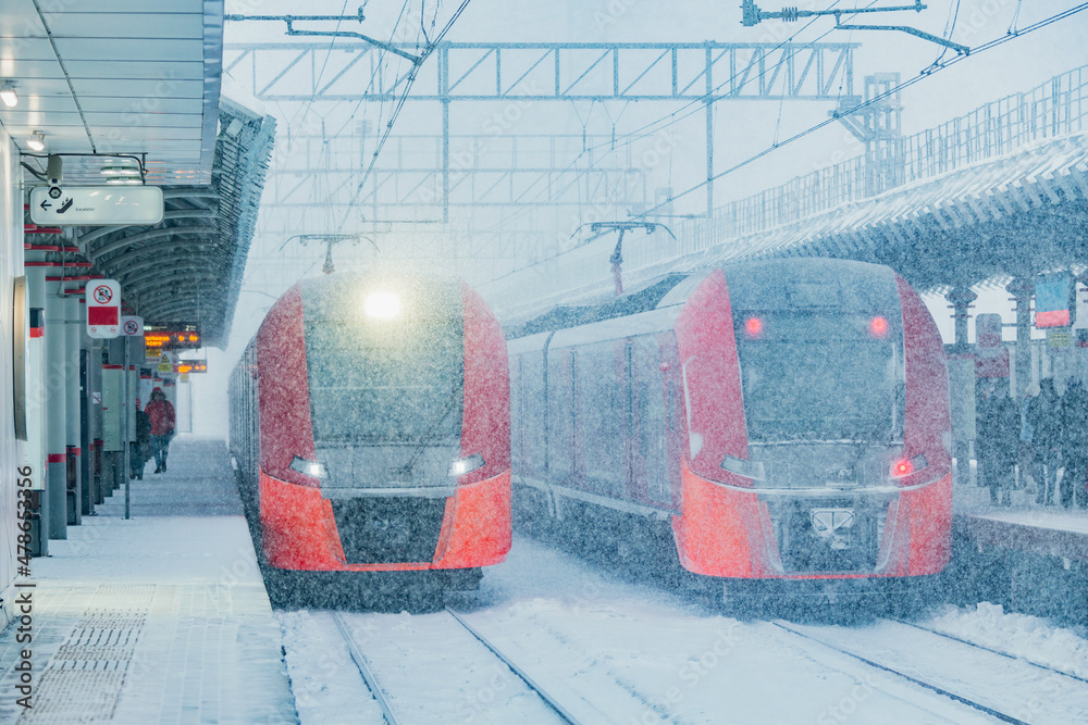 Highspeed trains stand by the platform. Stock Photo | Adobe Stock
