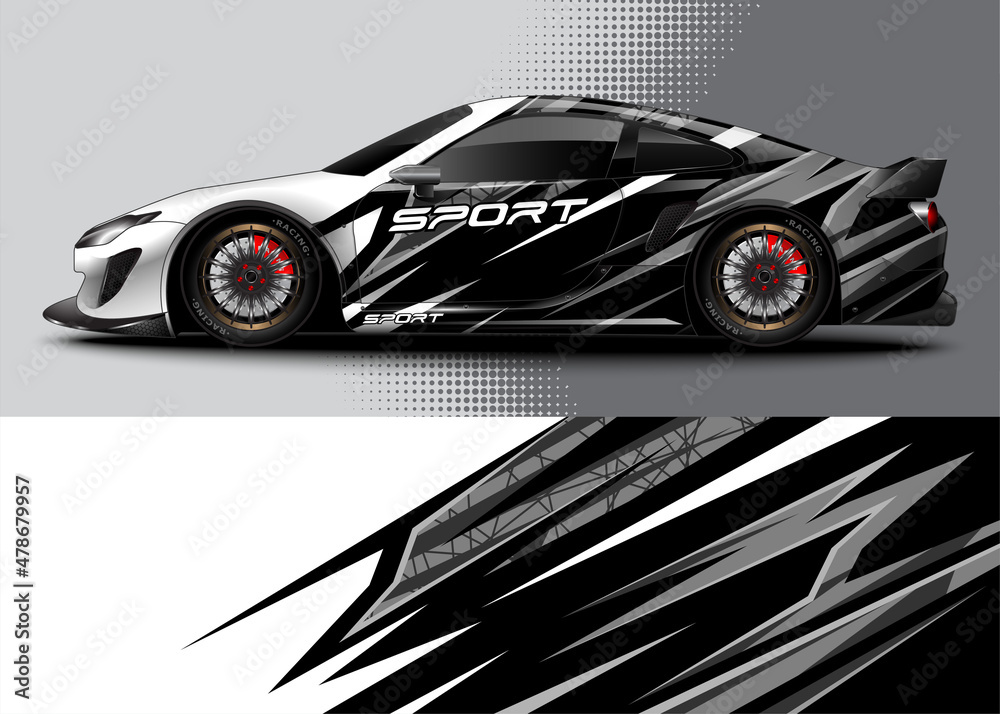 Sport car graphic livery design vector. Graphic abstract stripe racing ...