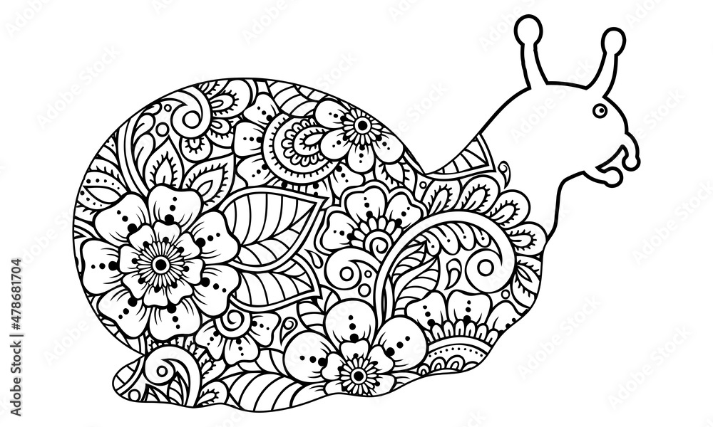 shell coloring page design clear background, mandalas design, and print ...