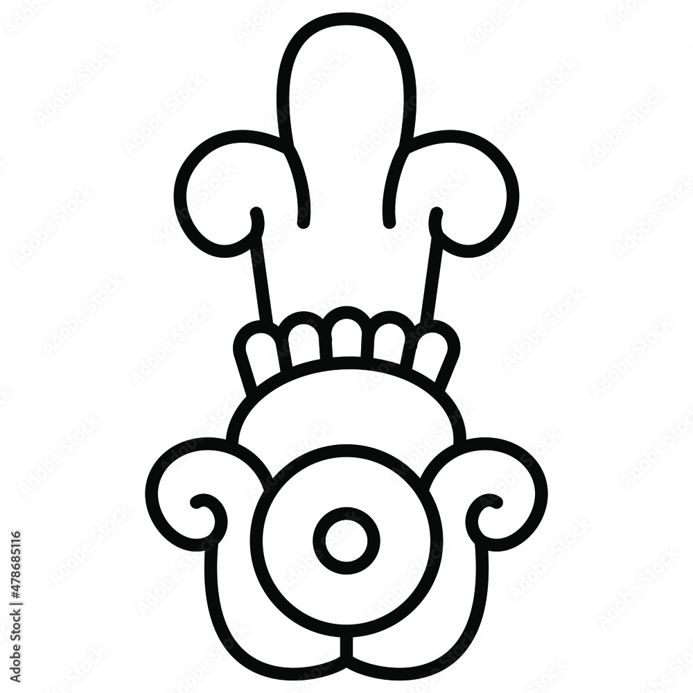 Stylized flower. Native American design of Aztec Indians from Mexican ...