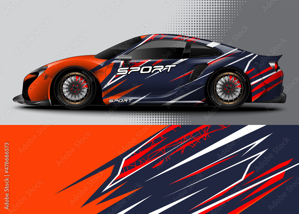 Sport car graphic livery design vector. Graphic abstract stripe racing ...
