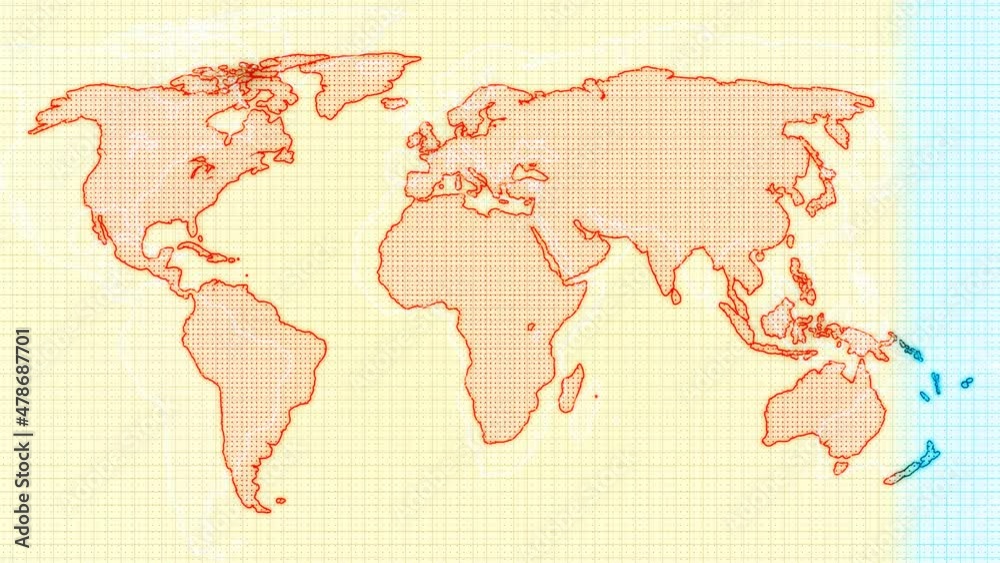 Brown color scanning earth map animation, Digital technology Scanning ...