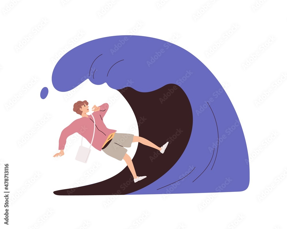 Person suffering from panic attack. Psychology concept of fear and ...